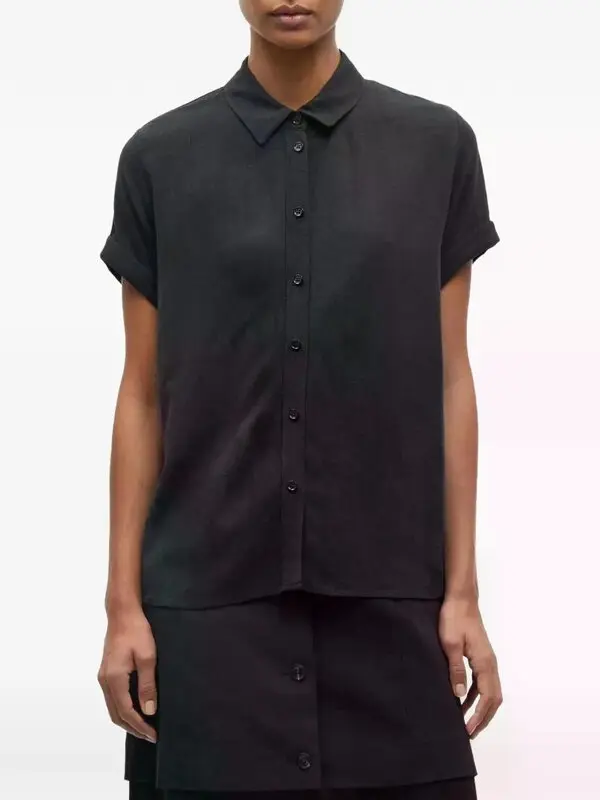 SAMSOE SAMSOE Spread Collar Short Sleeve Shirt