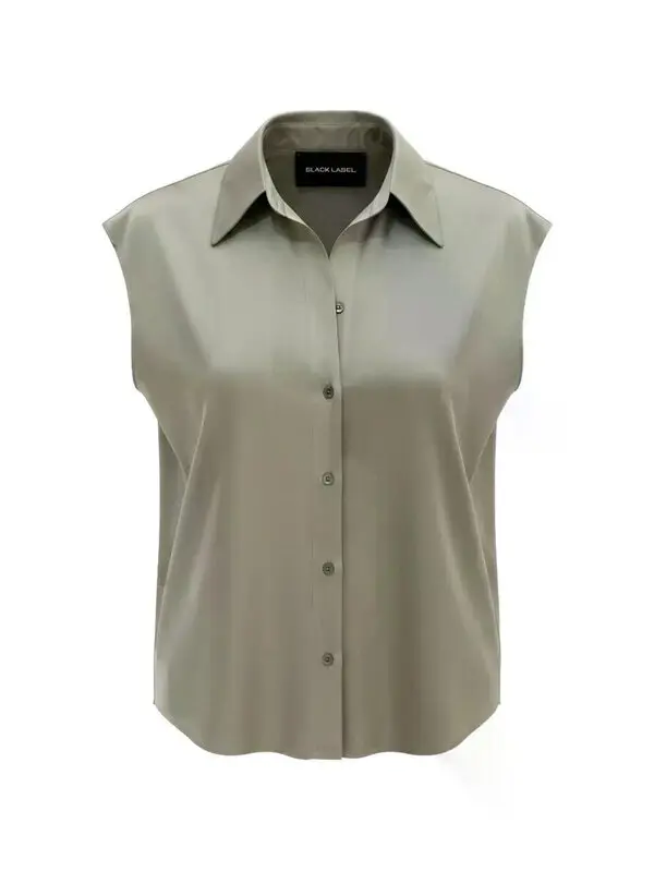 Black Label Sleeveless Button-up Blouse