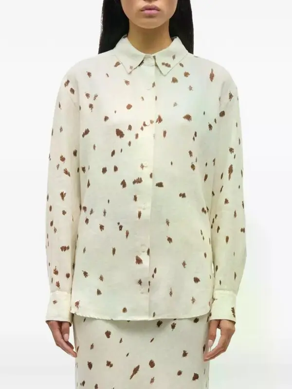 SAMSOE SAMSOE Polka-dot Linen Shirt