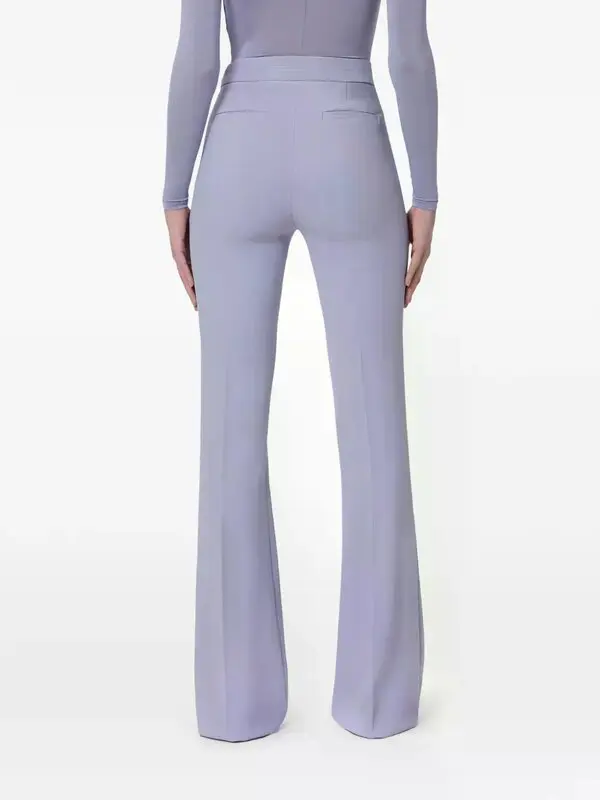 Elisabetta Franchi Logo Charm Flared Trousers - Purple
