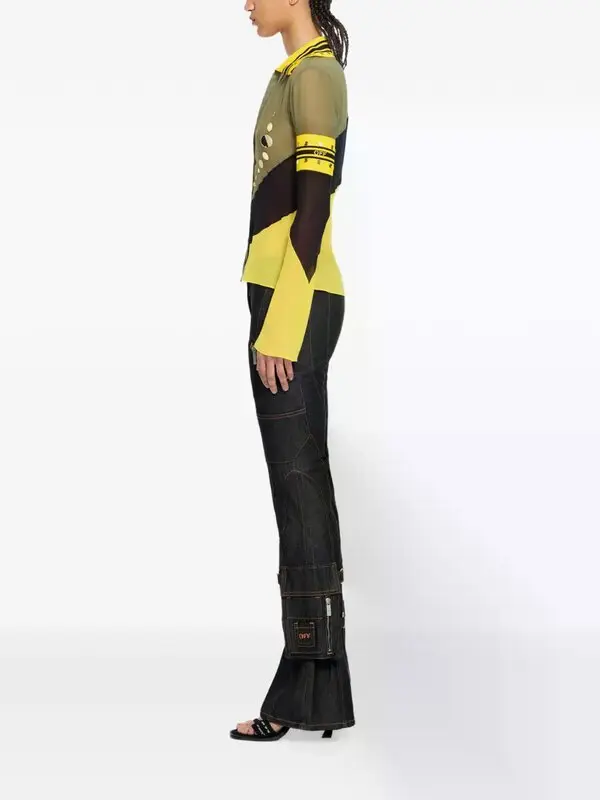Off-White Embellished Colour-block Shirt