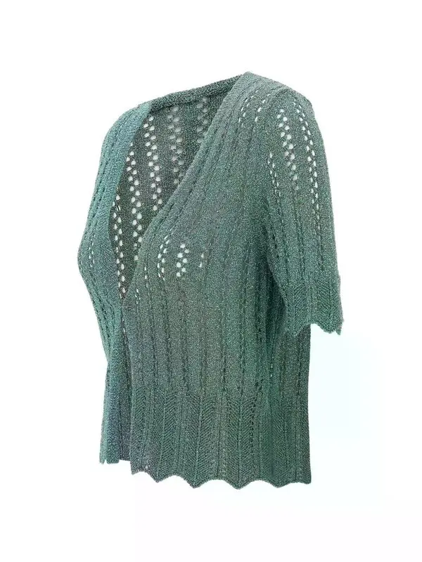 KAOS Openwork Knit Scalloped-edge Sweater