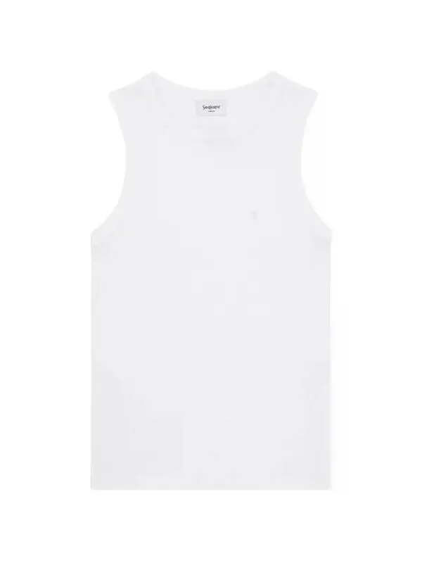Saint Laurent Cassandre Ribbed Knit Tank Top