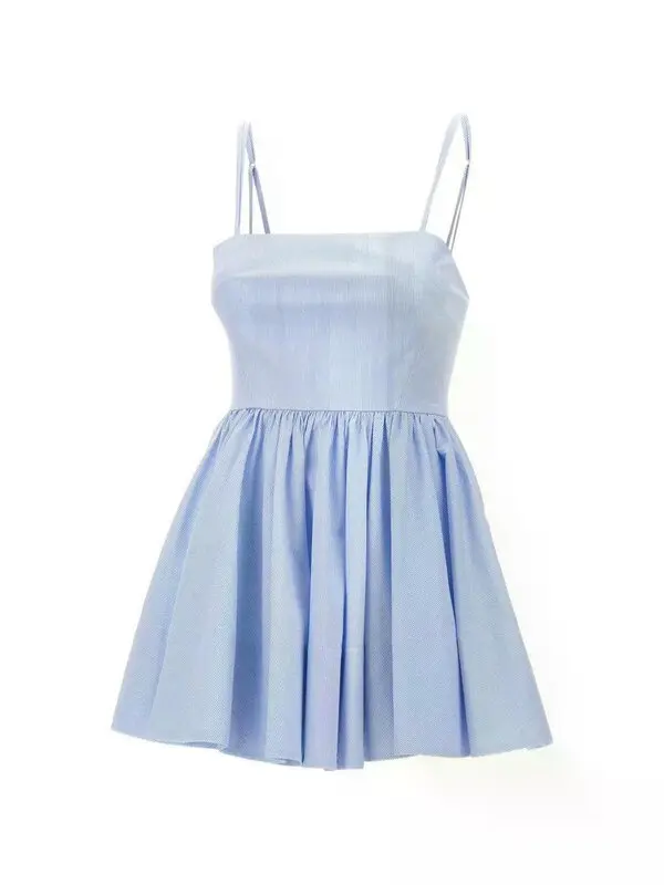 Andamane The Attico Carrie Micro-stripe Pleated Mini Dress