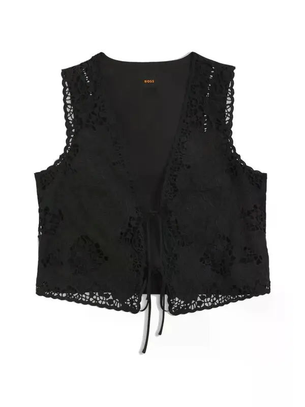 BOSS Embroidered Tie-fastening Top