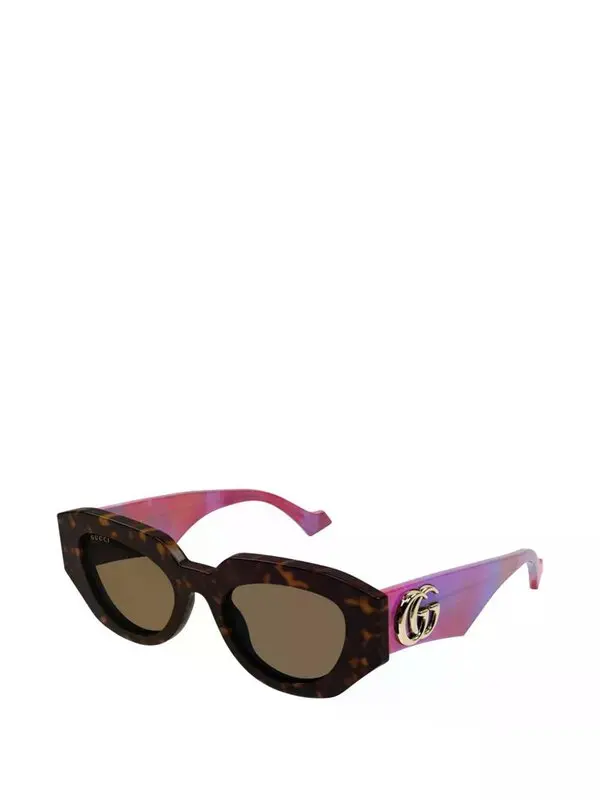 Gucci Geometric Frame Sunglasses - Brown