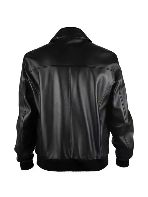 Philipp Plein Leather Logo Crest Jacket