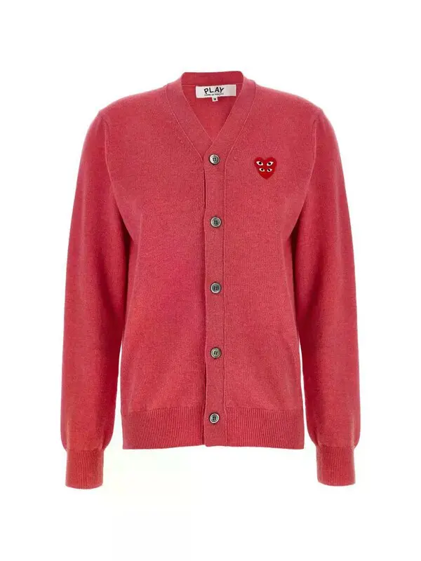 Play Comme Des Garcon Double Emblem Cardigan
