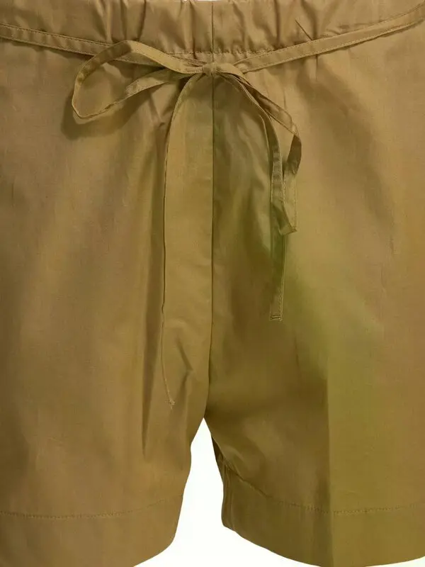 Loulou De Saison Beige Cotton Drawstring Waist Shorts