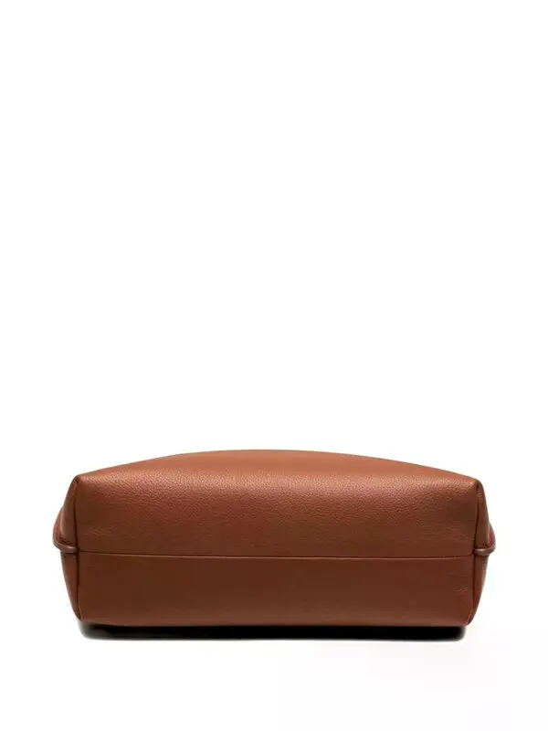 ESIN AKAN Emma Drawstring Leather Tote Bag - Brown