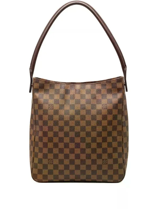 LOUIS VUITTON Damier Ebene Looping Gm Tote Bag - Brown