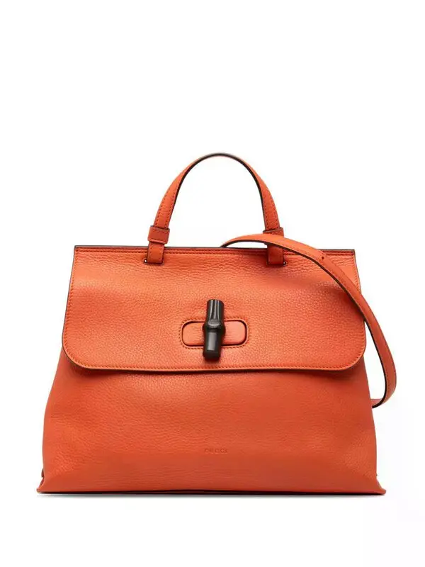 Gucci Leather Bamboo Daily Satchel