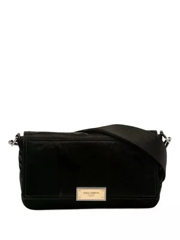 Dolce & Gabbana Nylon Logo Plaque Messenger Bag