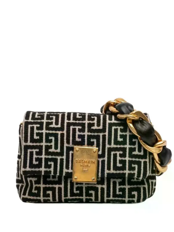 Balmain 1945 Mini Monogram Jacquard Crossbody Bag