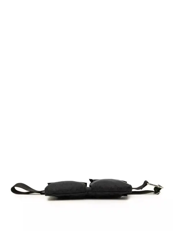 Gucci Gg Canvas Double Pocket Belt Bag - Black