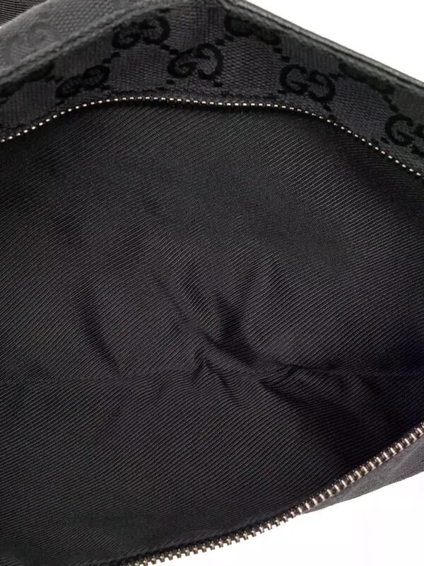 Gucci Gg Canvas Double Pocket Belt Bag - Black