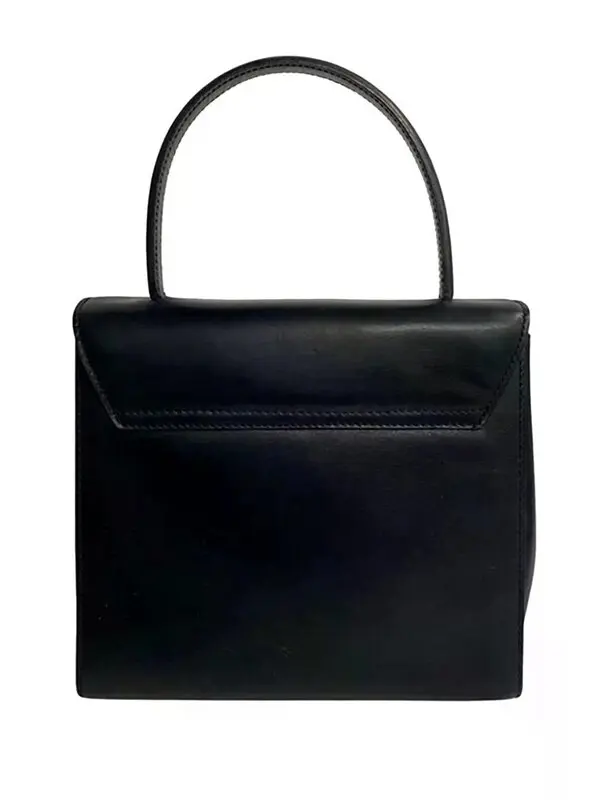 Celine 20th Century Calfskin Star Ball Top Handle Bag Satchel - Black