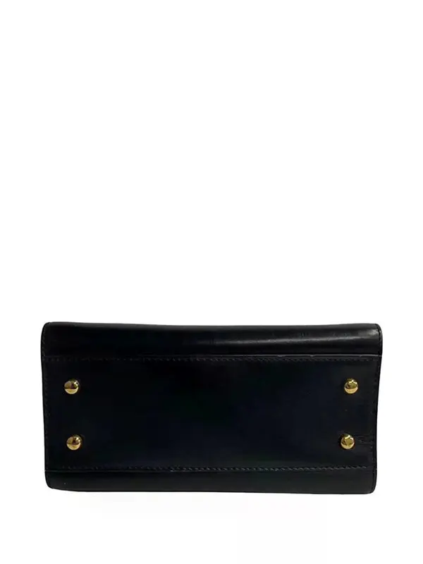 Celine 20th Century Calfskin Star Ball Top Handle Bag Satchel - Black