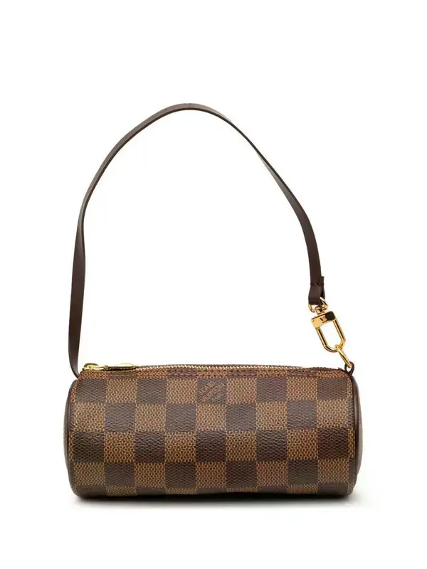 LOUIS VUITTON Damier Ebene Papillon Pochette Handbag - Brown