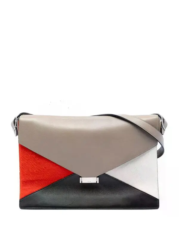 Celine Multicolor Leather And Pony Hair Diamond Shoulder Bag