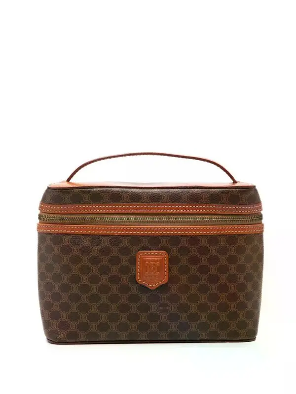 Celine Macadam Coated Canvas Vanity Bag - Brown
