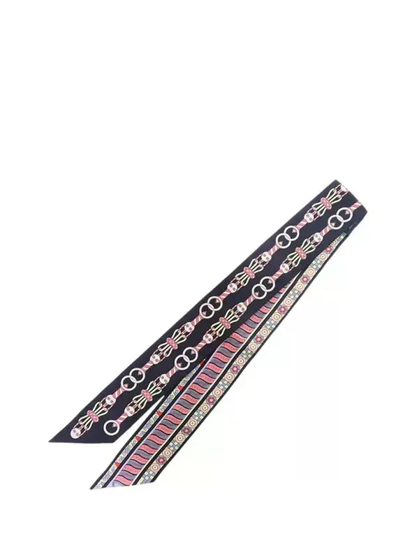 Hermès 2001-2020 Harnais En Rosace Silk Twilly Scarf Scarves - Blue