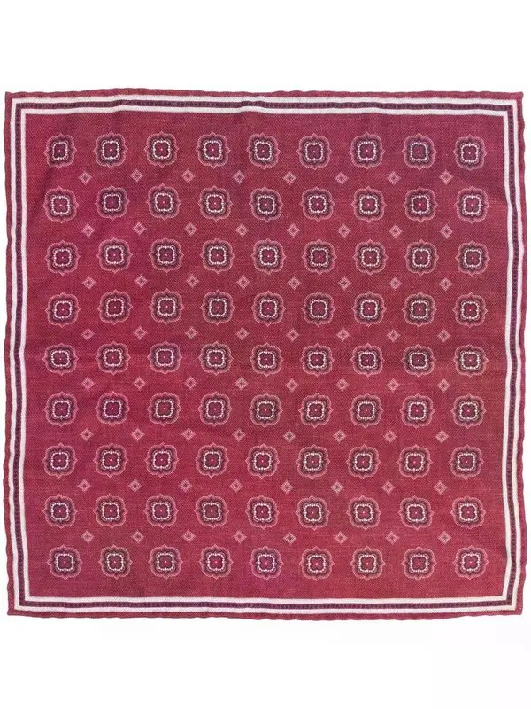 Brunello Cucinelli Geometric-print Pocket-square