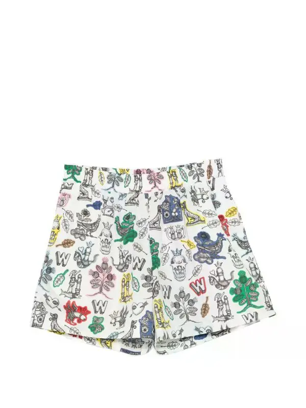 WALTER VAN BEIRENDONCK Graphic Print Shorts