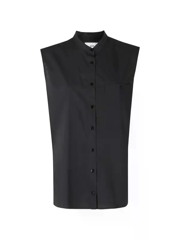 SOLOTRE Sleeveless Mandarin Collar Shirt