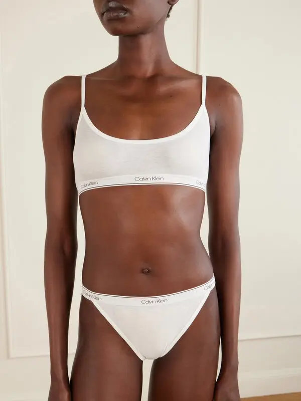 Calvin Klein Thea Cotton-blend Briefs - White