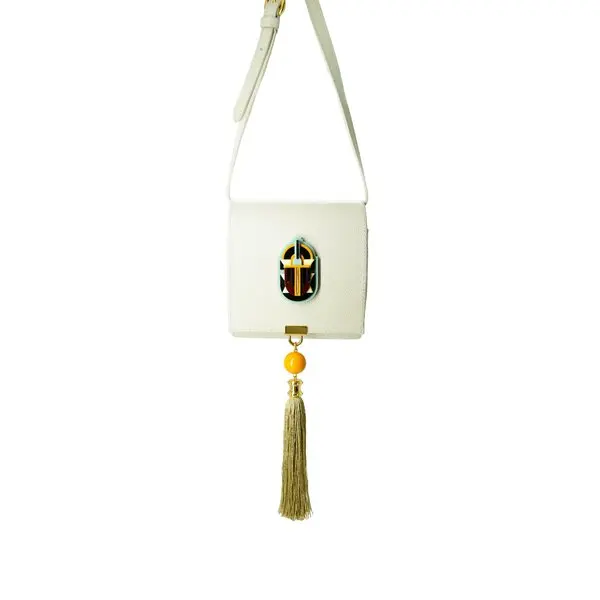 GISSA BICALHO Handmade Leather Bag With Scarab Embellishment