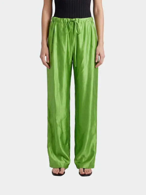 Khaite Wide-leg Drawstring Trousers - Green