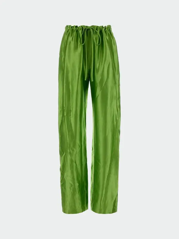 Khaite Wide-leg Drawstring Trousers - Green