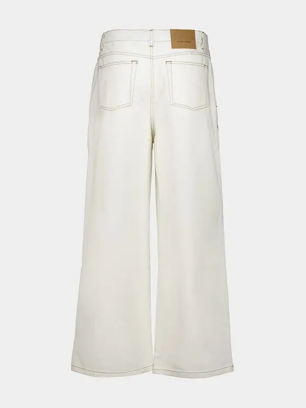 AMI Paris Wide Leg Denim Trousers