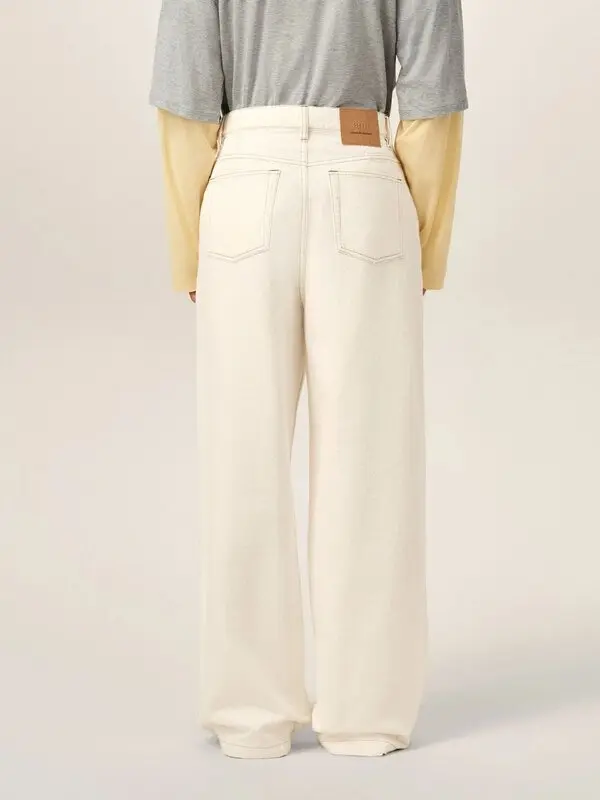 AMI Paris Wide Leg Denim Trousers