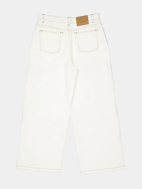 AMI Paris Wide Leg Denim Trousers