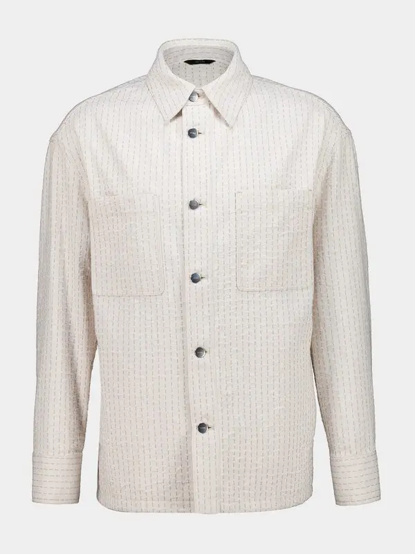 Fendi Textured Denim Jacket - White