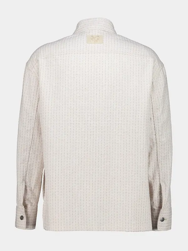Fendi Textured Denim Jacket - White