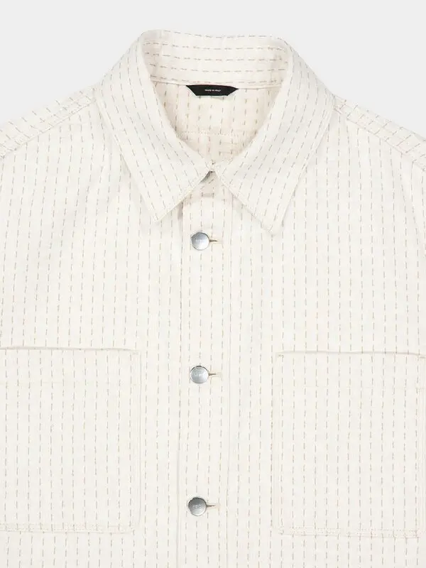 Fendi Textured Denim Jacket - White