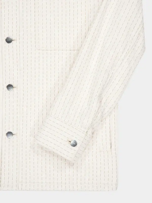 Fendi Textured Denim Jacket - White
