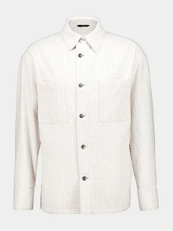 Fendi Textured Denim Jacket - White