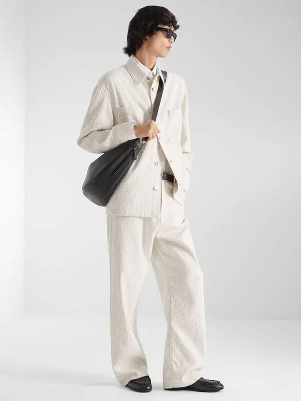 Fendi Textured Denim Jacket - White