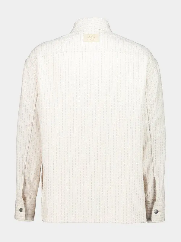 Fendi Textured Denim Jacket - White