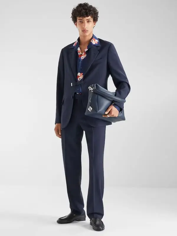 Fendi Dark Wool Canvas Blazer