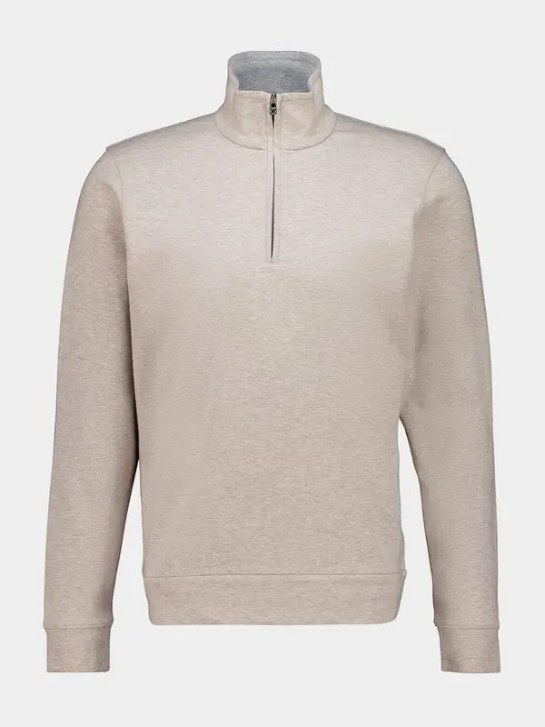Orlebar Brown Cashmere Blend Half Zip Sweatshirt - Beige