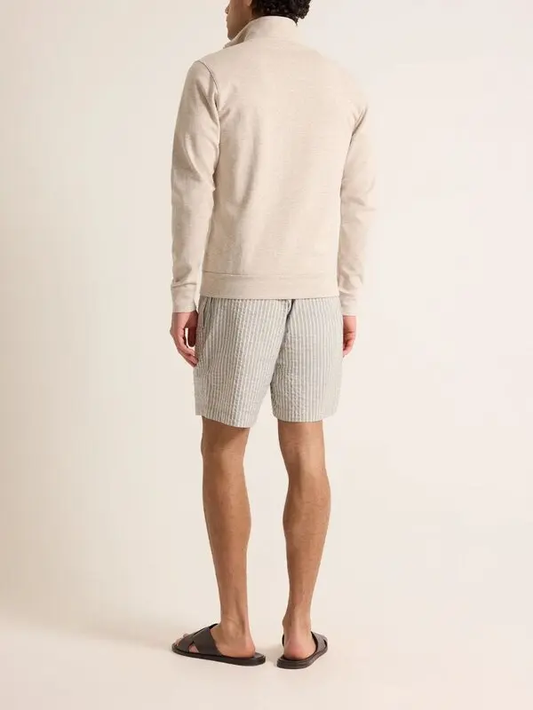 Orlebar Brown Cashmere Blend Half Zip Sweatshirt - Beige