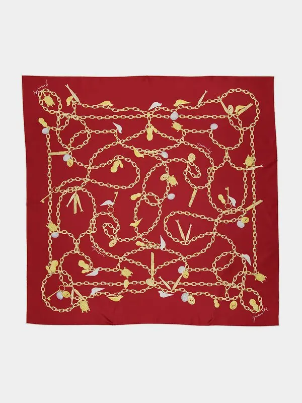 Givenchy Cherry Lucky Charms Silk Scarf - Red