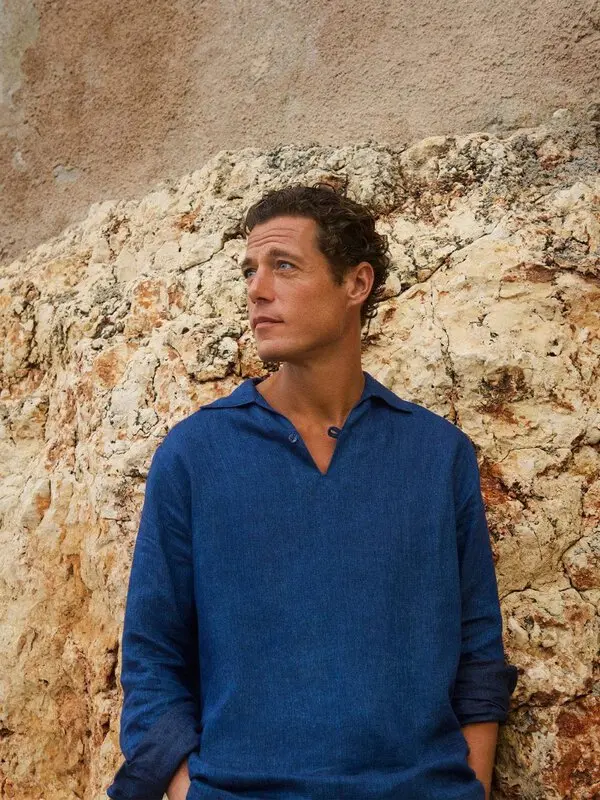 Orlebar Brown Night Iris Vincent Linen Shirt - Blue