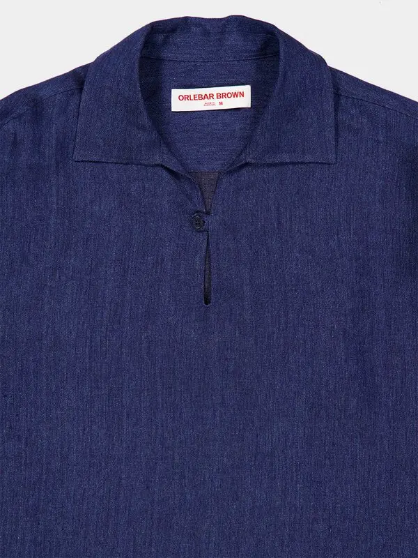 Orlebar Brown Night Iris Vincent Linen Shirt - Blue