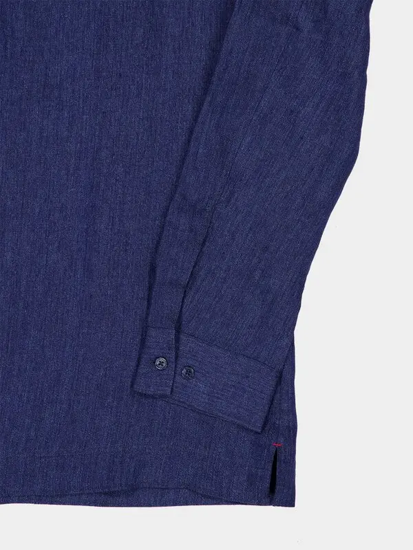 Orlebar Brown Night Iris Vincent Linen Shirt - Blue